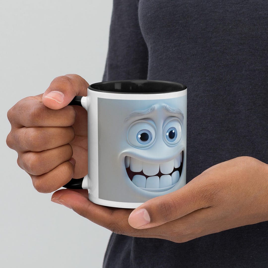 Laughing Mug, Smile Mug, Funny Mug Office Mug, Gift Mug With Colored ...