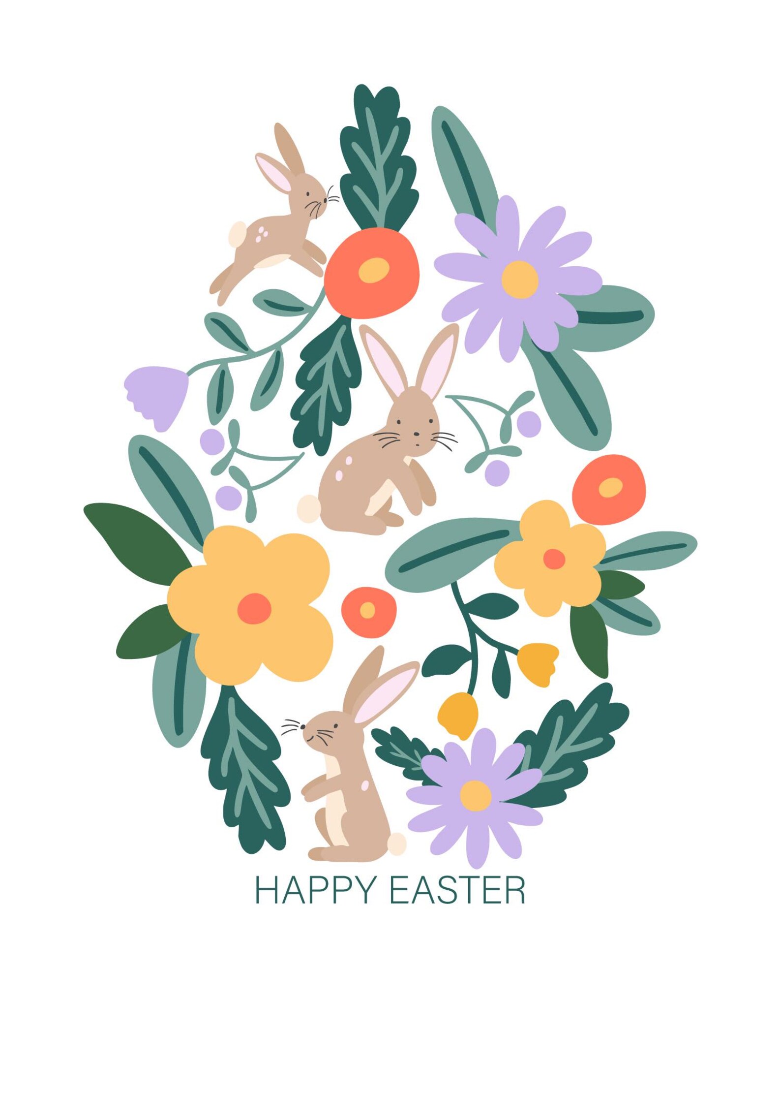 Easter Bunny Clipart Bundle Floral Spring Graphics SVG PNG AI ...