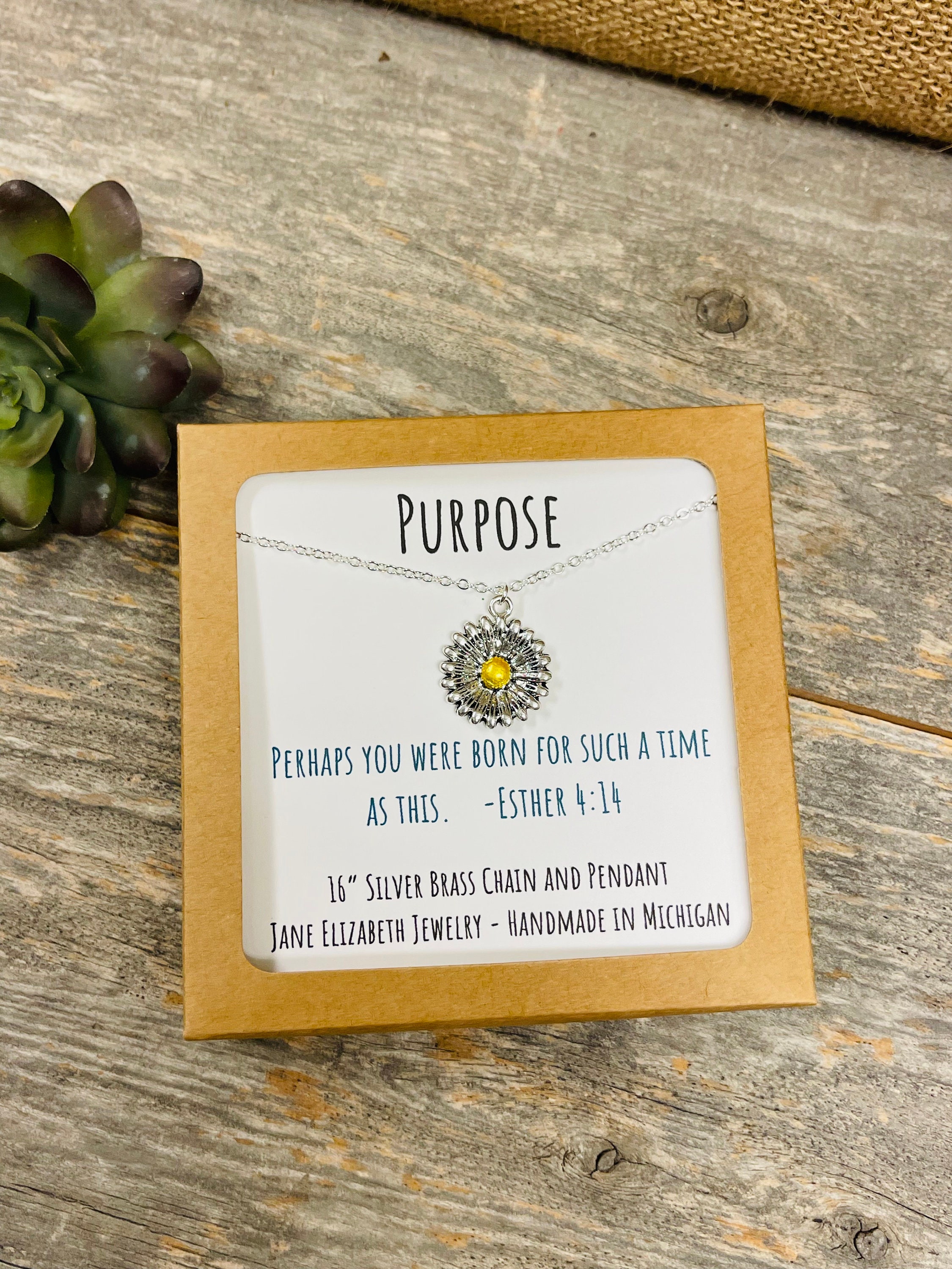 Encouraging Bible Verse Jewelry, Gold and Silver Daisy Charm Necklace ...