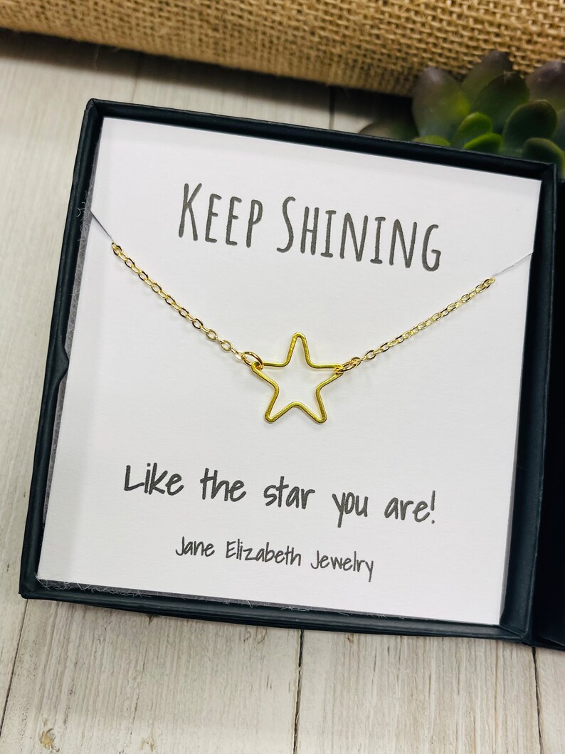 Gold Star Necklace Silver Star Choker Encouraging Jewelry - Etsy