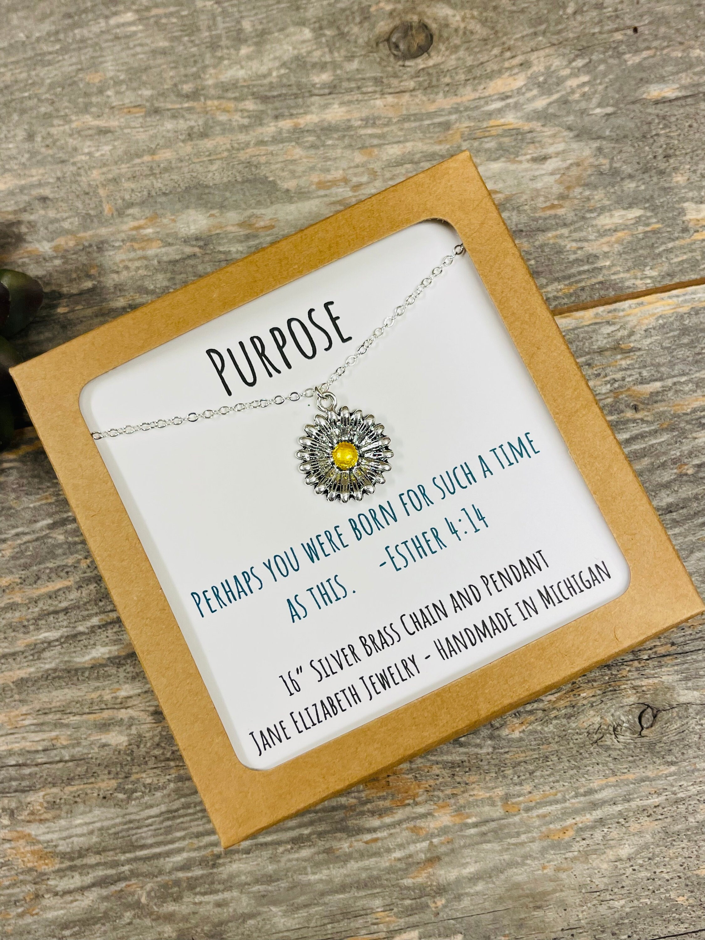 Encouraging Bible Verse Jewelry, Gold and Silver Daisy Charm Necklace ...