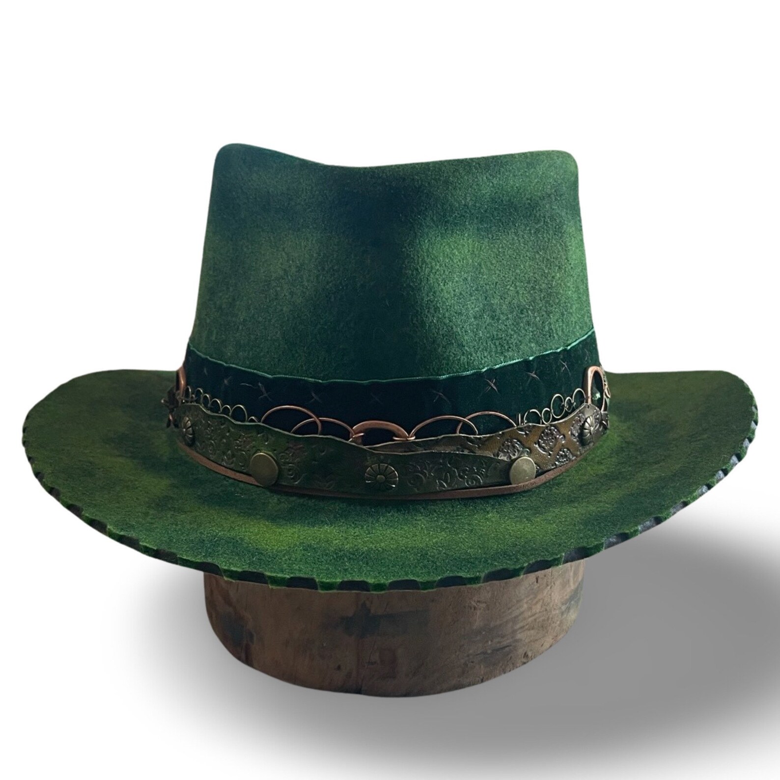 Distressed Felt Green Felt Hat Festival Hat - Etsy