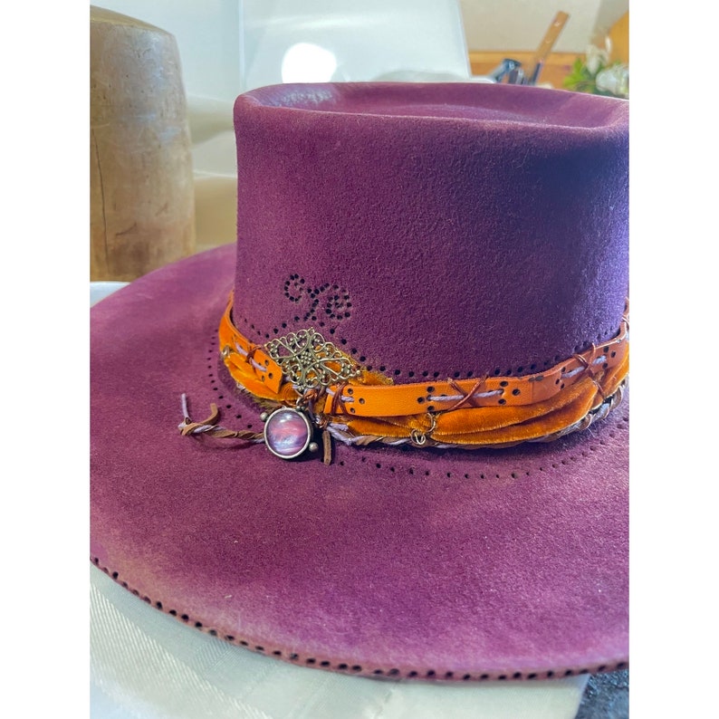 Funky Purple Faux Suede Hat Western Boho Festival Stage Hat - Etsy