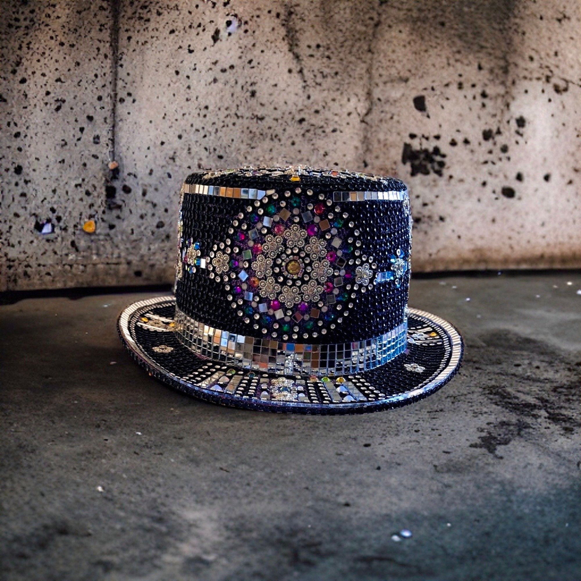 Rhinestone Festival Burning Man Hat - Etsy
