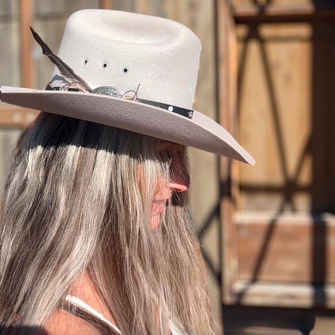 Distressed Western Felt Hat/ Festival Cowboy Hat - Etsy