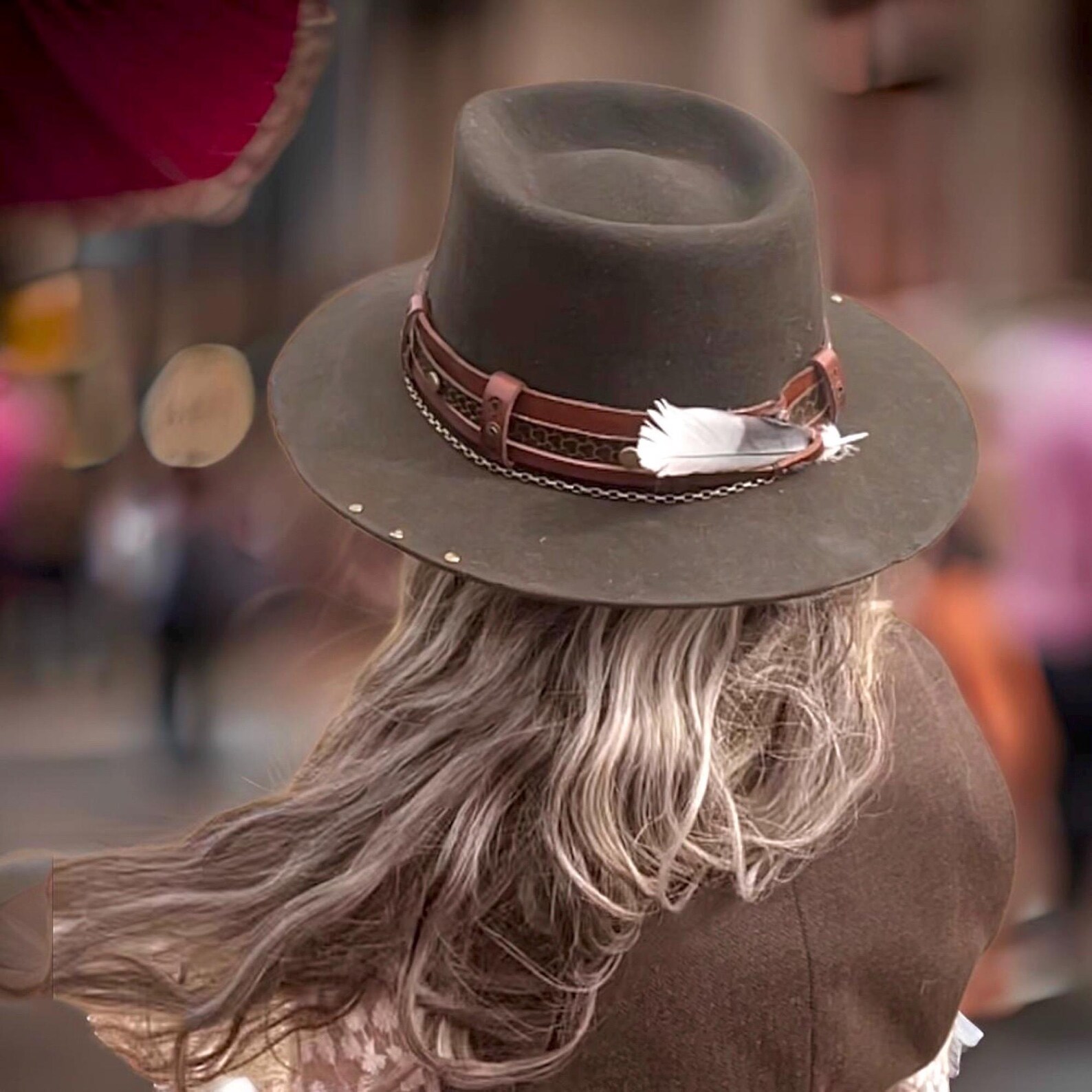 Distressed Felt Hat With Leather Headband / Festival Hat - Etsy