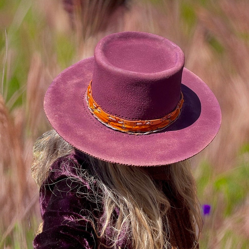 Funky Purple Faux Suede Hat Western Boho Festival Stage Hat - Etsy