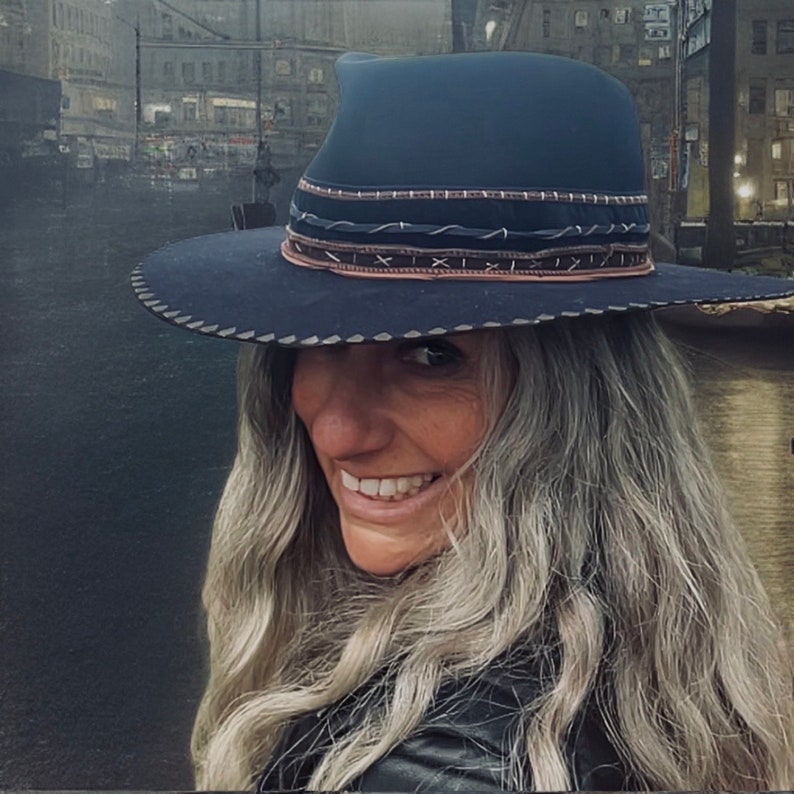 Western Weight Felt Hat Midnight Blue Felt Hat - Etsy