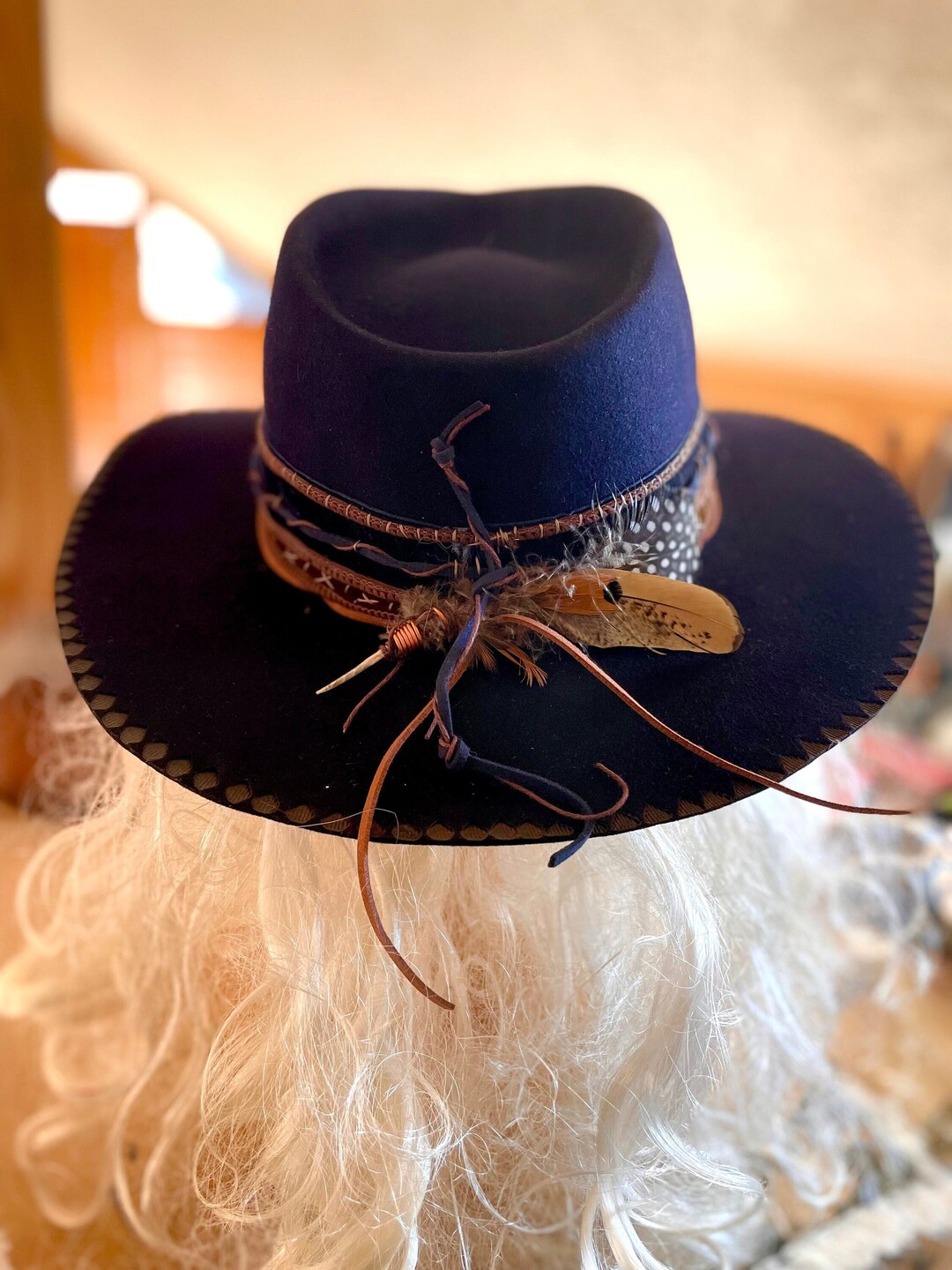 Western Weight Felt Hat Midnight Blue Felt Hat - Etsy