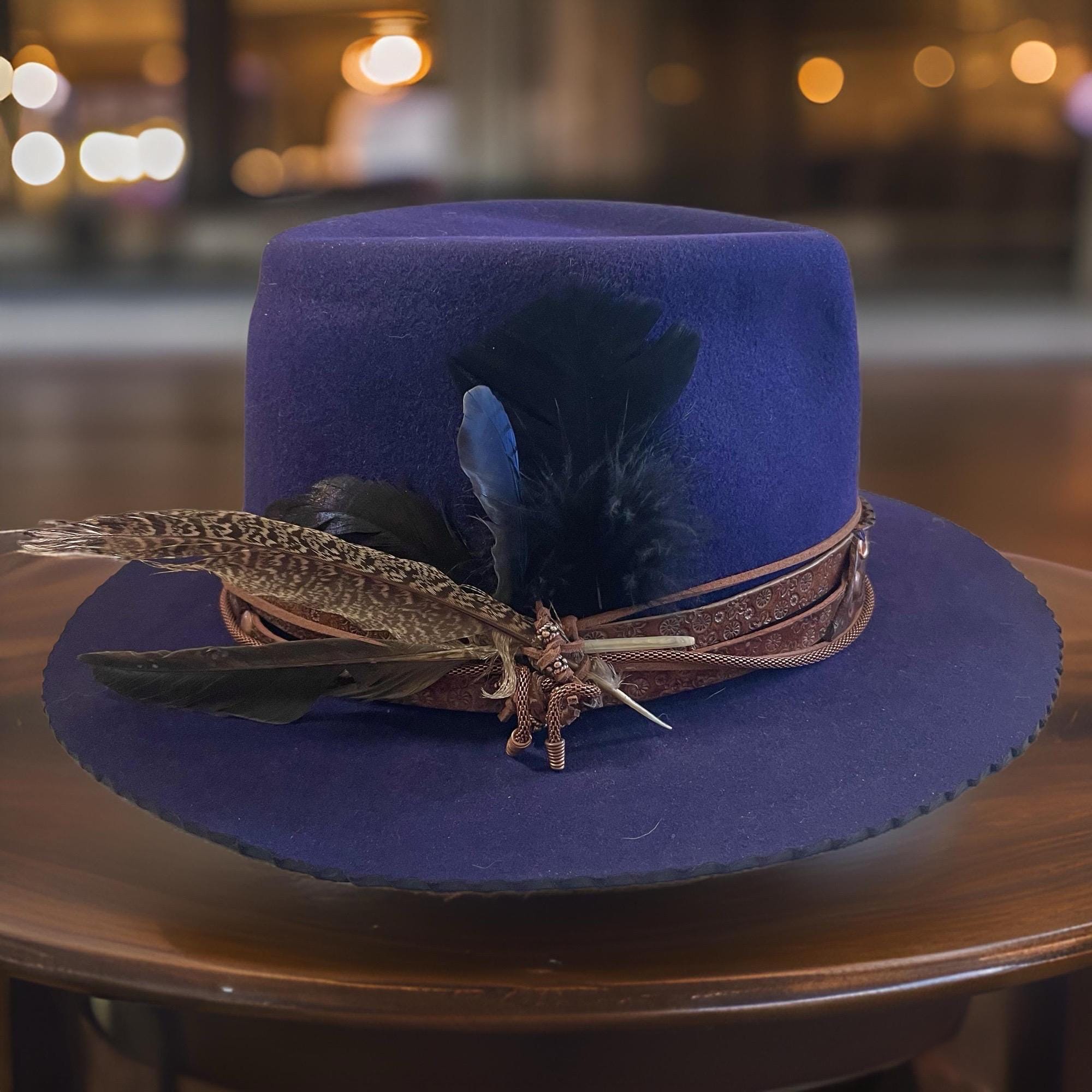 Luxury Midnight Blue Felt Hat / Blue Fedora / Wedding Hat - Etsy