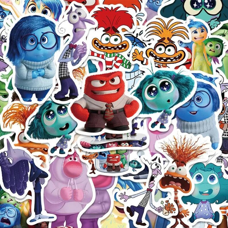 50PCS Inside Out Stickers Disney Cartoon Waterproof Decals for Laptop ...