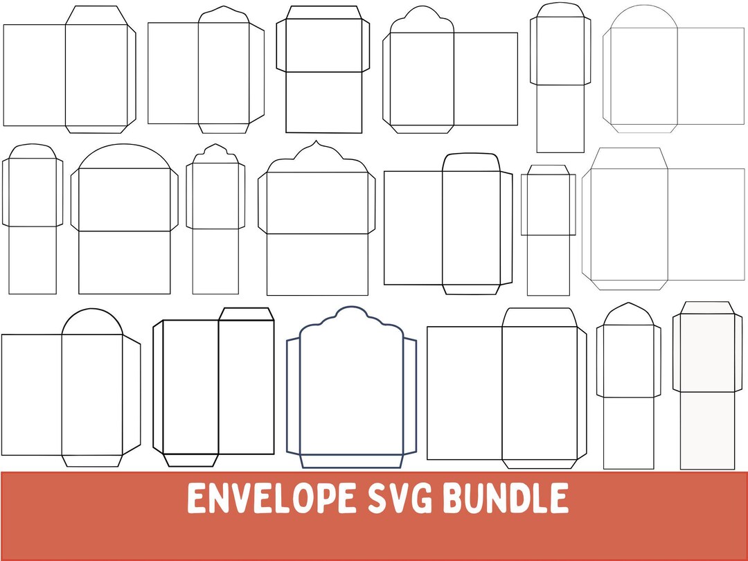 Envelope Template Bundle: SVG, PNG, & Printable Files (instant Download ...
