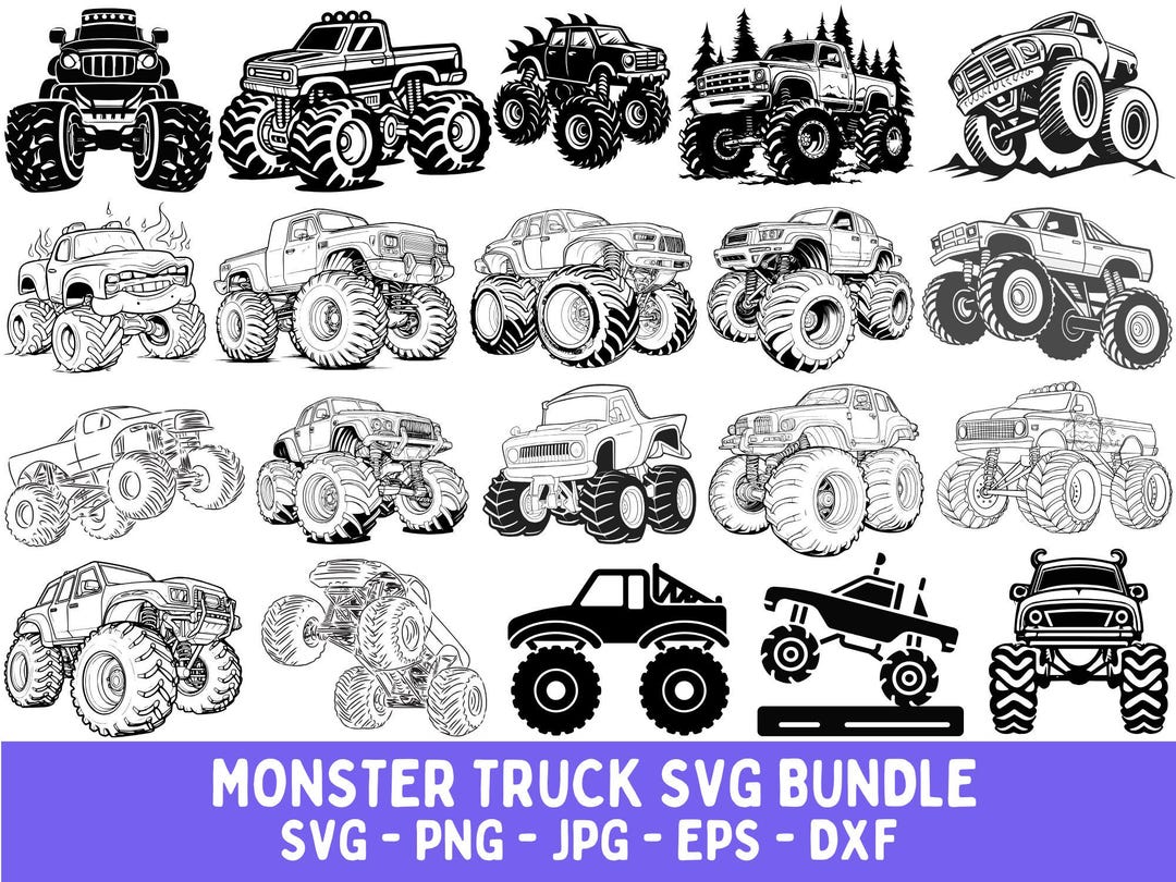 Monster Truck SVG Bundle: off Road Car Designs (digital Download ...