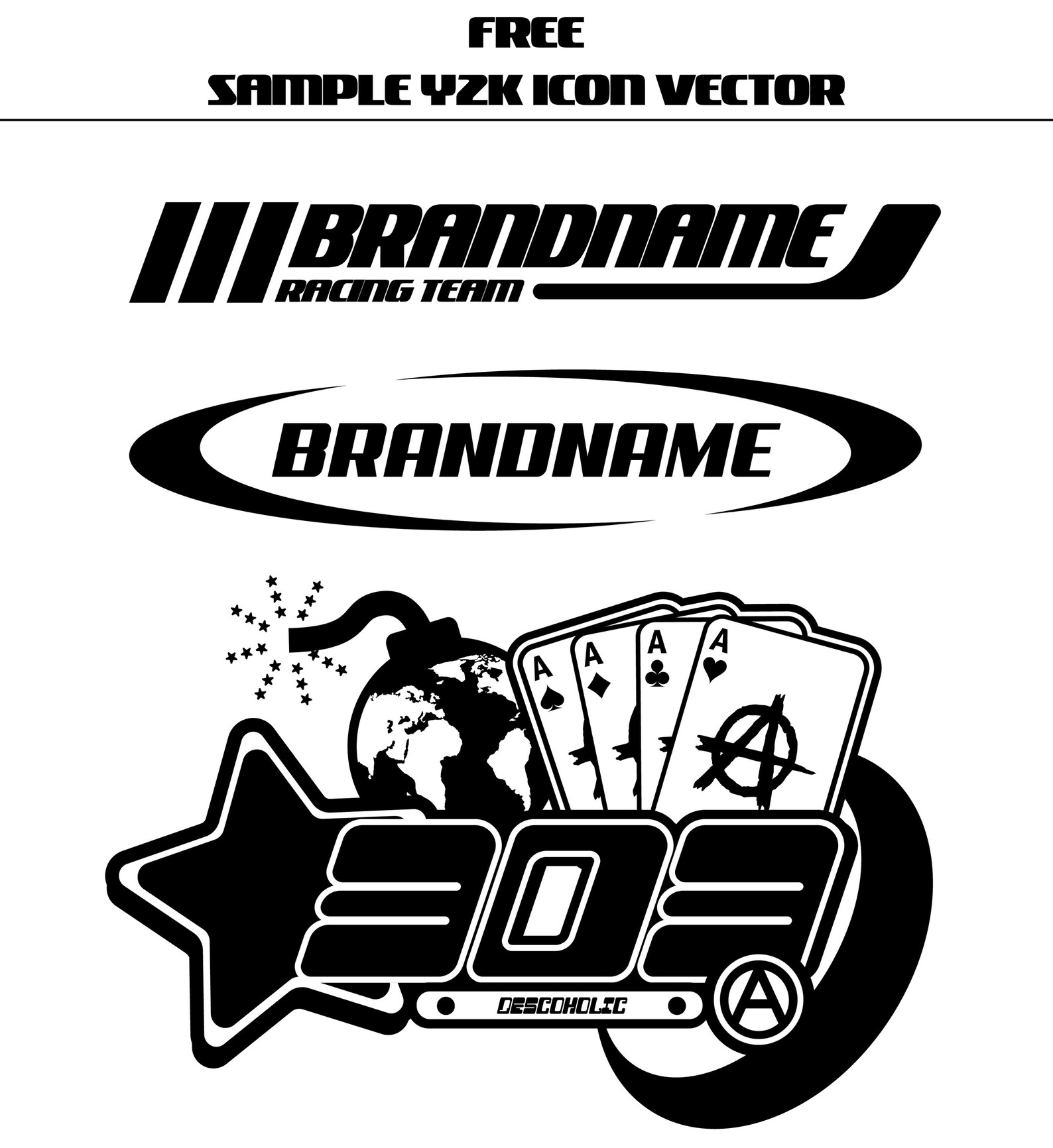 Megapack Y2k Logotype Icon Vector Asset - Etsy