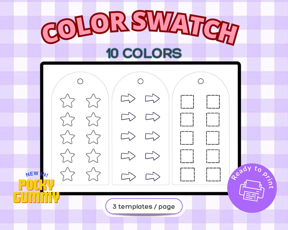 Shapes Color Swatch Chart - Blank Color Chart Printable Set, 6 ...
