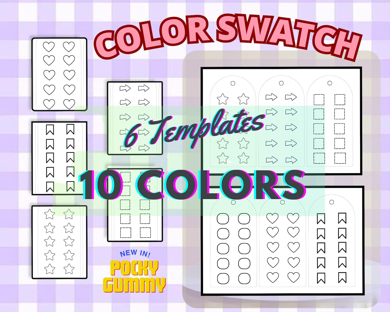 Shapes Color Swatch Chart - Blank Color Chart Printable Set, 6 ...