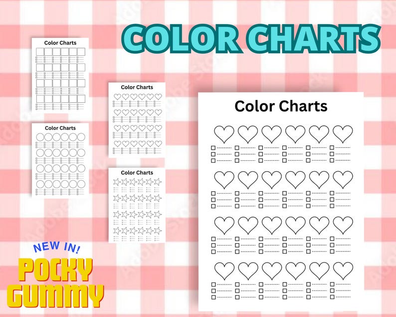 Shapes Color Swatch Chart - Blank Color Chart Printable Set, 4 ...