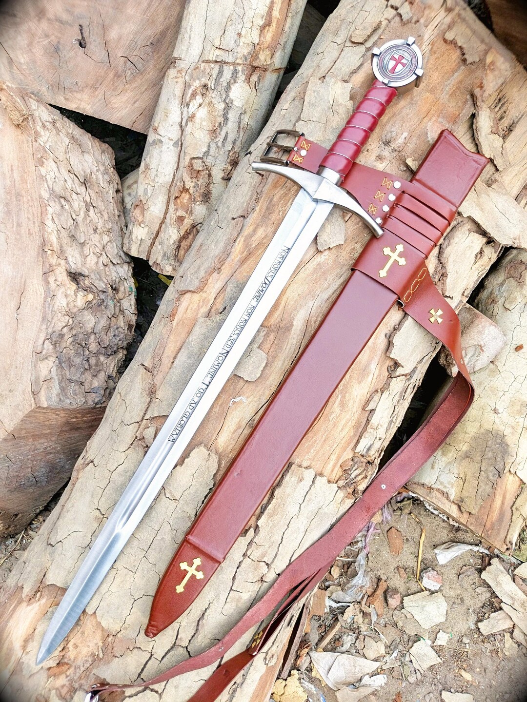 Knight Templar Accolade Sword Handmade | Medieval Crusader Sword ...