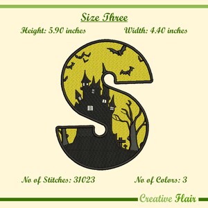 Spooky Letter S Embroidery Design, Halloween Font (3 Sizes) - Etsy