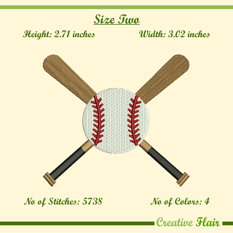 Baseball Bat Embroidery Design for Machine Embroidery, 5 SIZES - Etsy