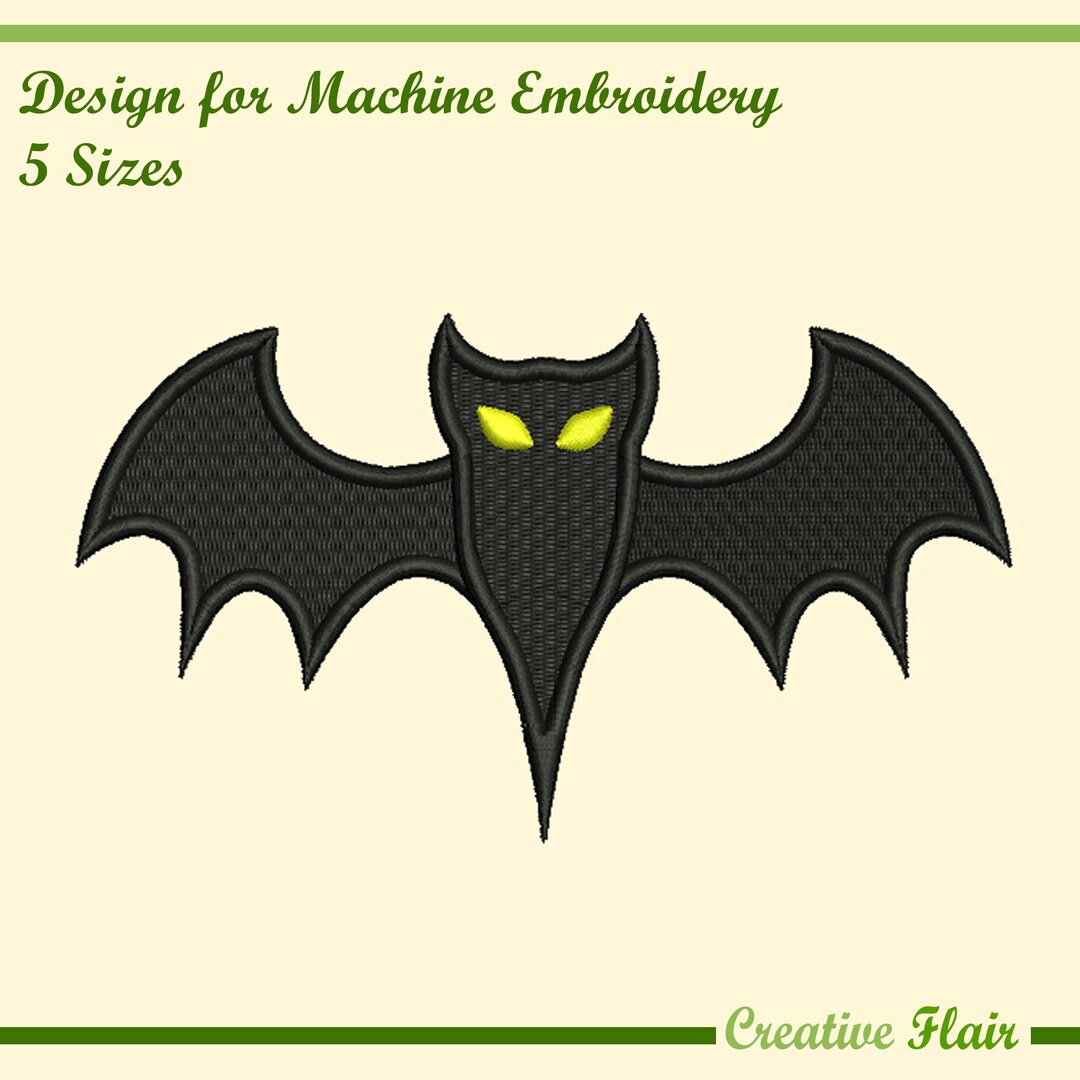 Halloween Bat Embroidery Design for Machine Embroidery, 5 SIZES - Etsy