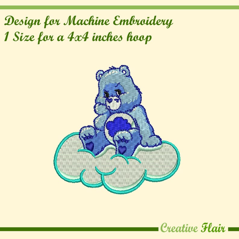 Grumpy Bear Embroidery Design for Machine Embroidery, 1 SIZE - Etsy