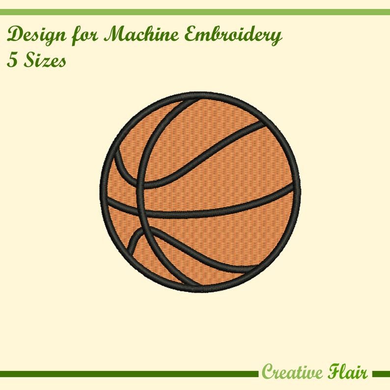 Basketball Embroidery Design for Machine Embroidery, 5 SIZES - Etsy