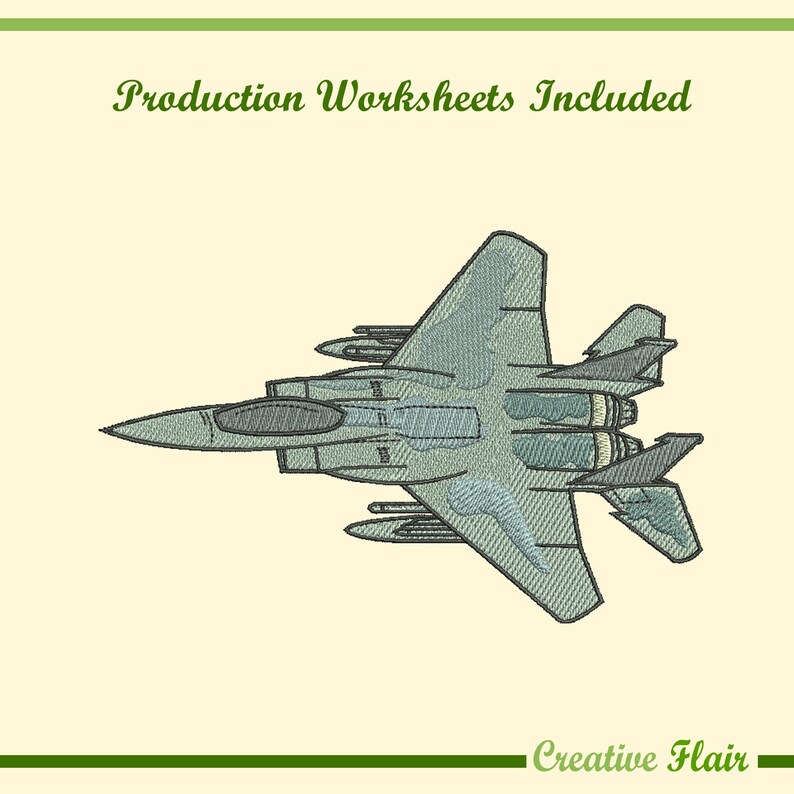 Eagle Fighter Aircraft, Fighter Jet, Eagle Fighter Jet Embroidery ...