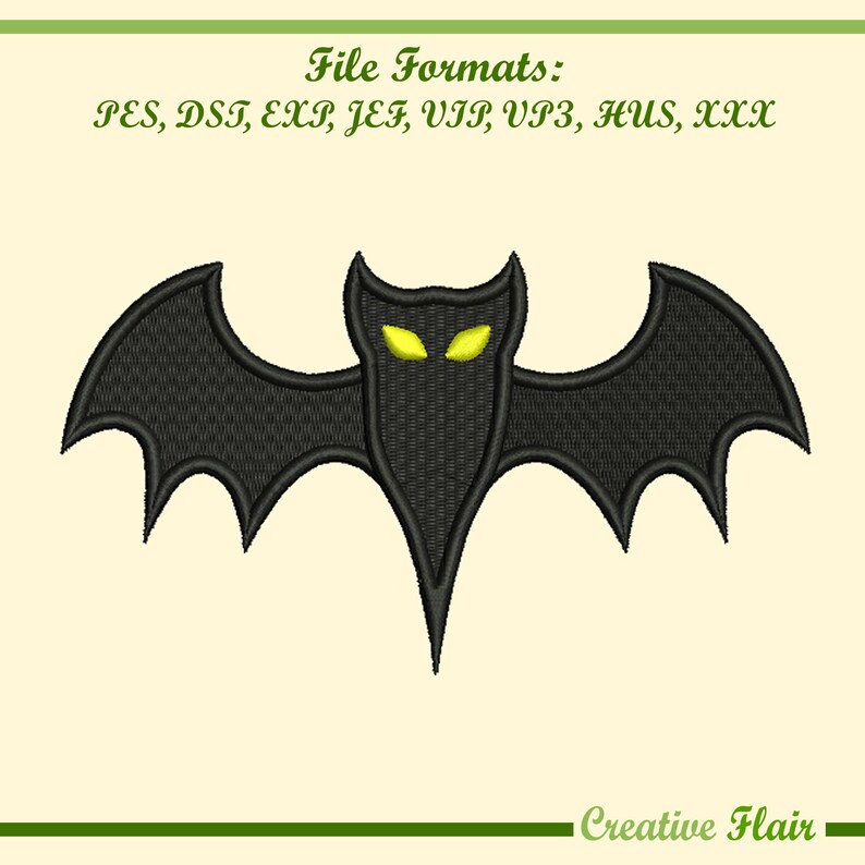 Halloween Bat Embroidery Design for Machine Embroidery, 5 SIZES - Etsy