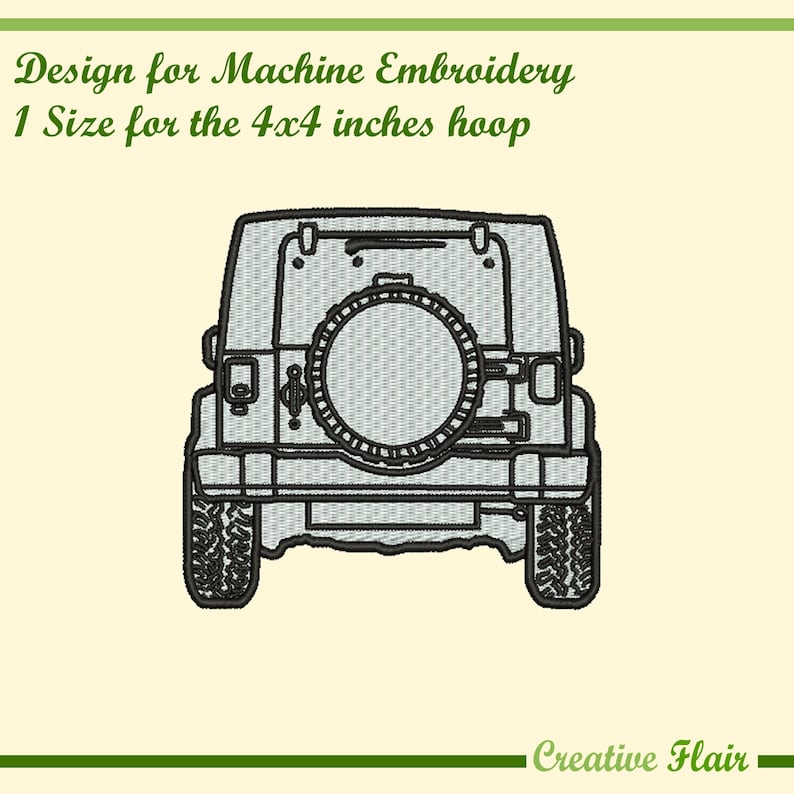 SUV Embroidery Design for Machine Embroidery, 1 Size for a 4x4 Inches ...