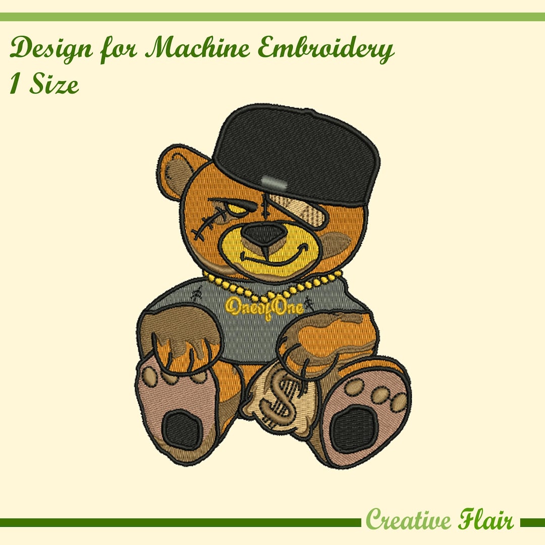 Teddy Bear Embroidery Design for Machine Embroidery, 1 SIZE - Etsy