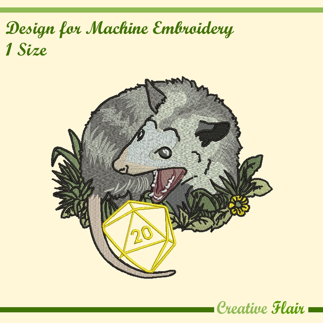 Screaming Possum Embroidery Design for Machine Embroidery - Etsy