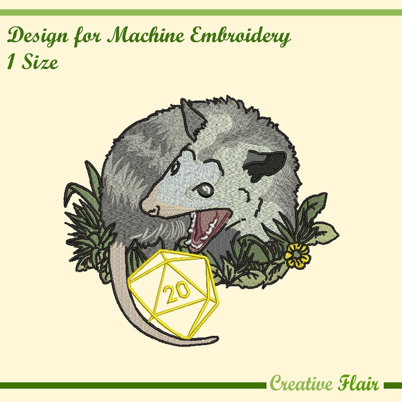 Screaming Possum Embroidery Design for Machine Embroidery - Etsy