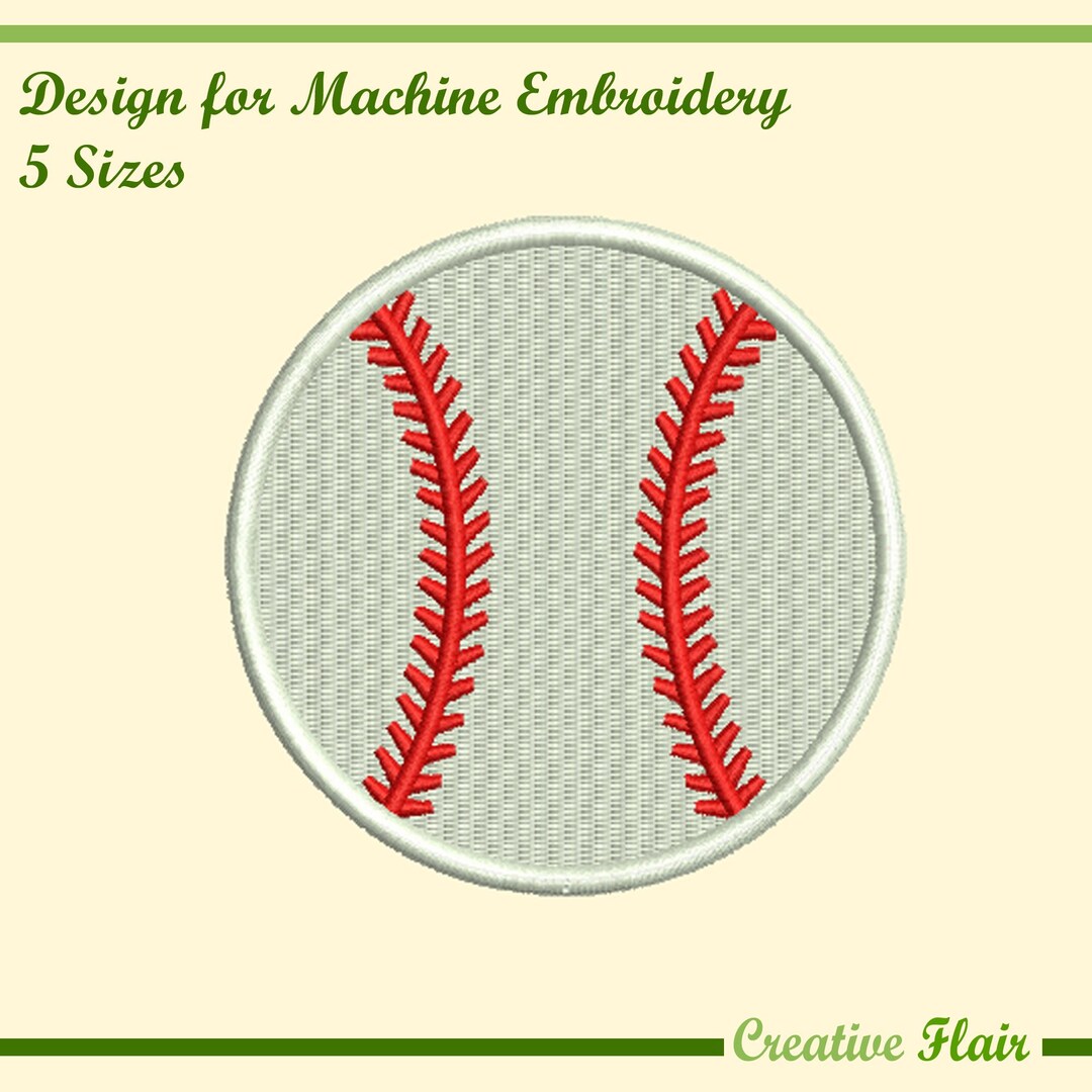 Baseball Embroidery Design for Machine Embroidery, 5 SIZES - Etsy