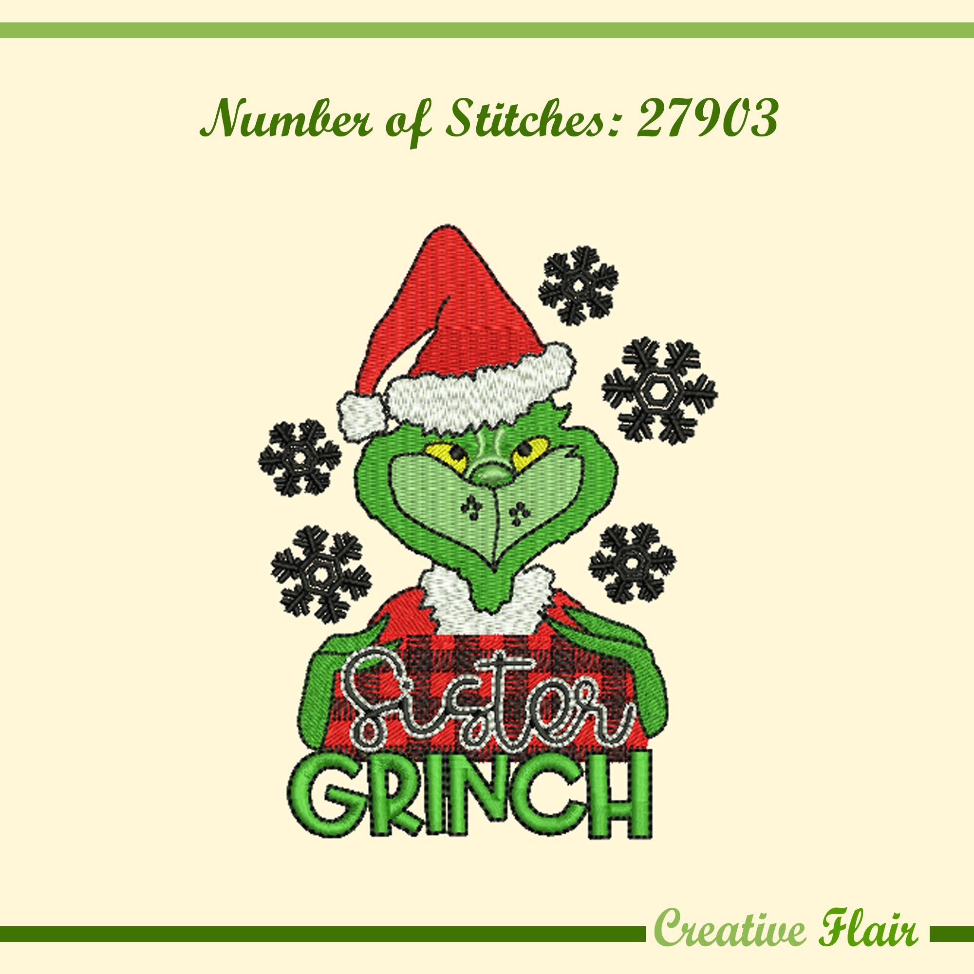 Sister Grinch Embroidery Design for Machine Embroidery for 5x7 Inches ...
