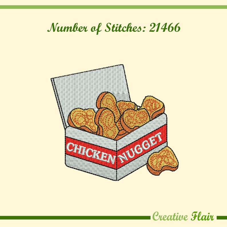 Chicken Nuggets Box Embroidery Design for Machine Embroidery - Etsy Canada
