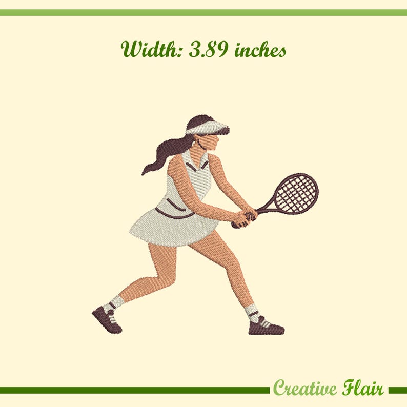 Girl Tennis Player Embroidery Design for Machine Embroidery, 1 Size ...