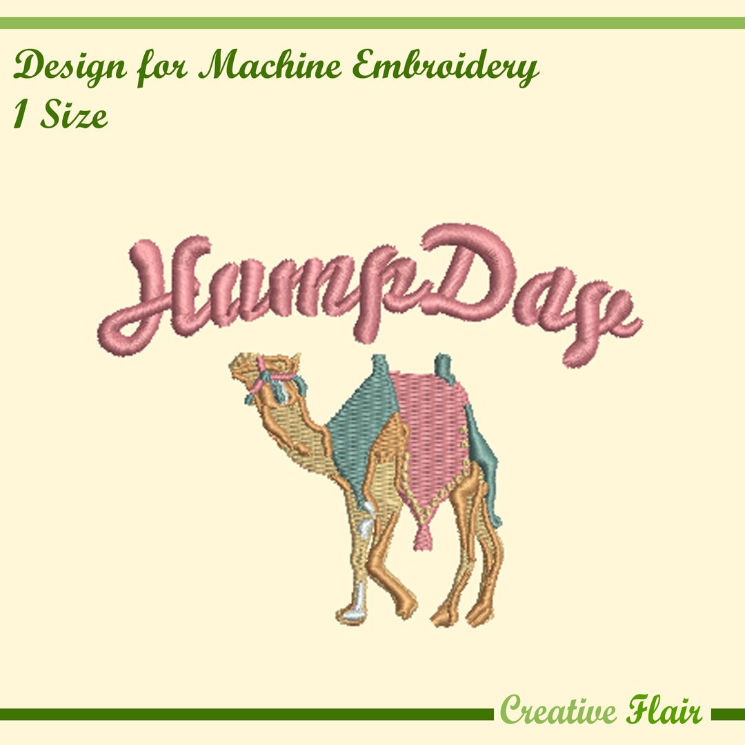 Hump Day Camel Embroidery Design, 4x4 Hoop (machine Embroidery) - Etsy