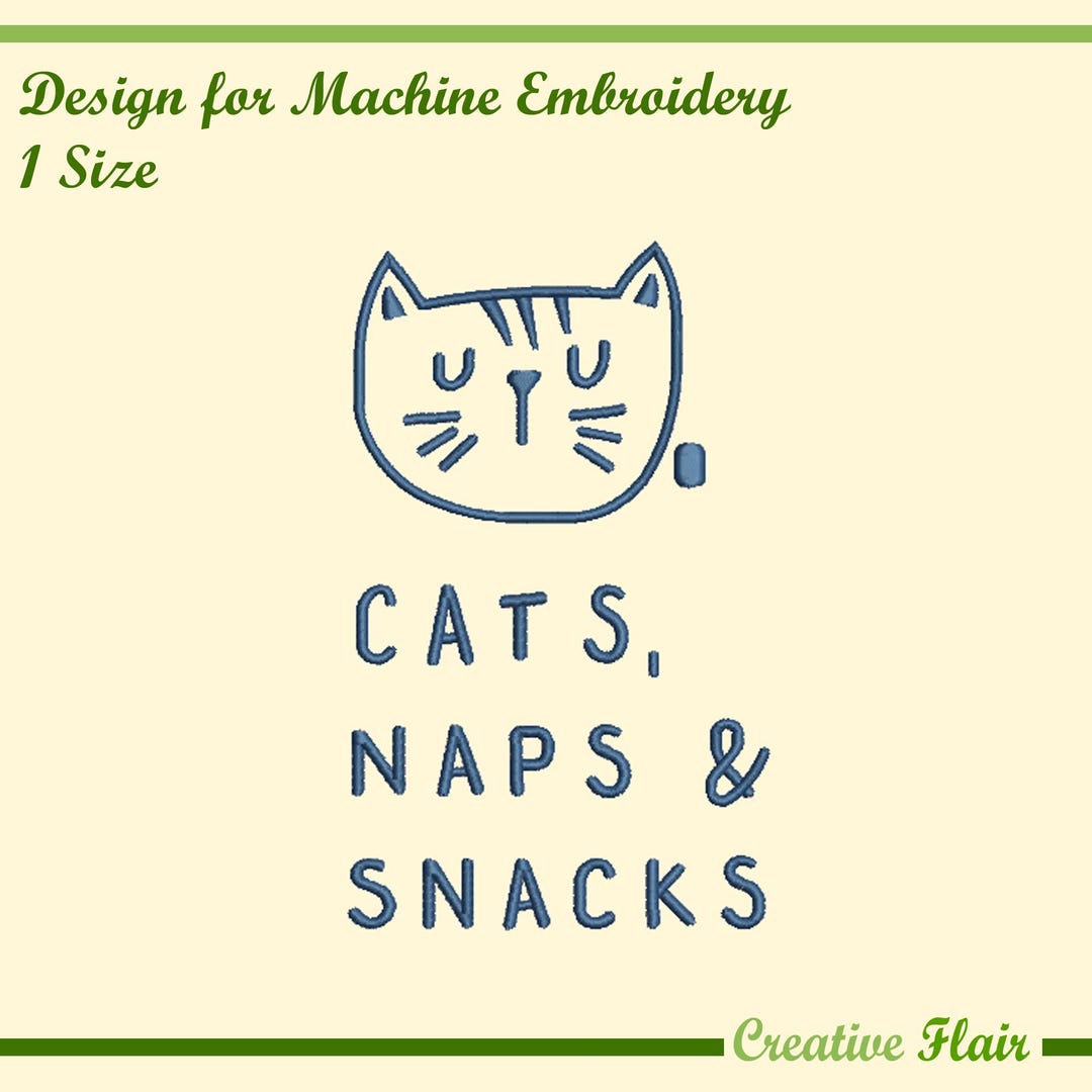 Cat Embroidery Design, Cats Naps, Machine Embroidery (digital File) - Etsy