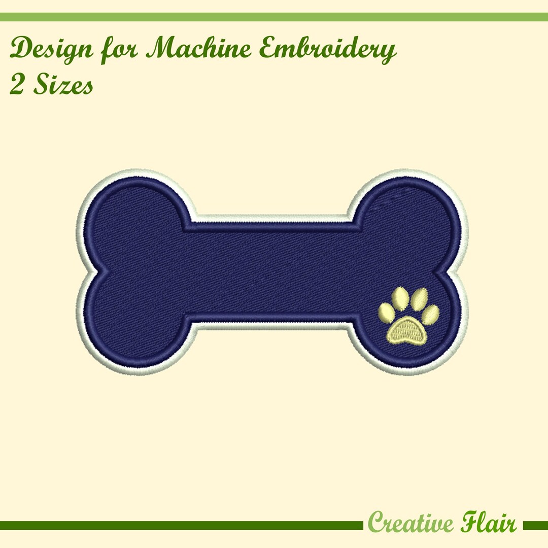 Dog Bone Embroidery Design for Machine Embroidery, 2 Sizes - Etsy