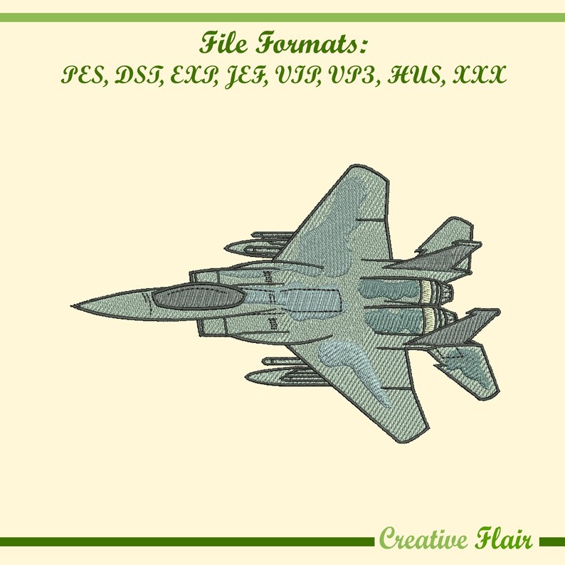 Eagle Fighter Aircraft, Fighter Jet, Eagle Fighter Jet Embroidery ...