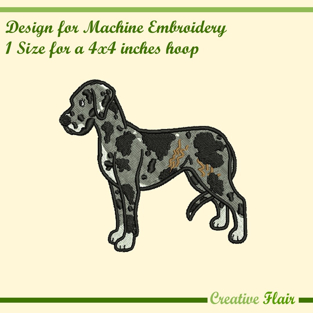 Dog Embroidery Design for Machine Embroidery, 1 Size for a 4x4 Inches ...
