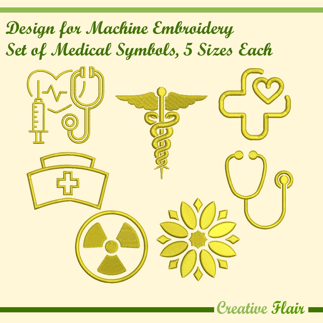 Medical Symbols, Caduceus, Nurse Hat, Stethoscope, Set of Medical ...