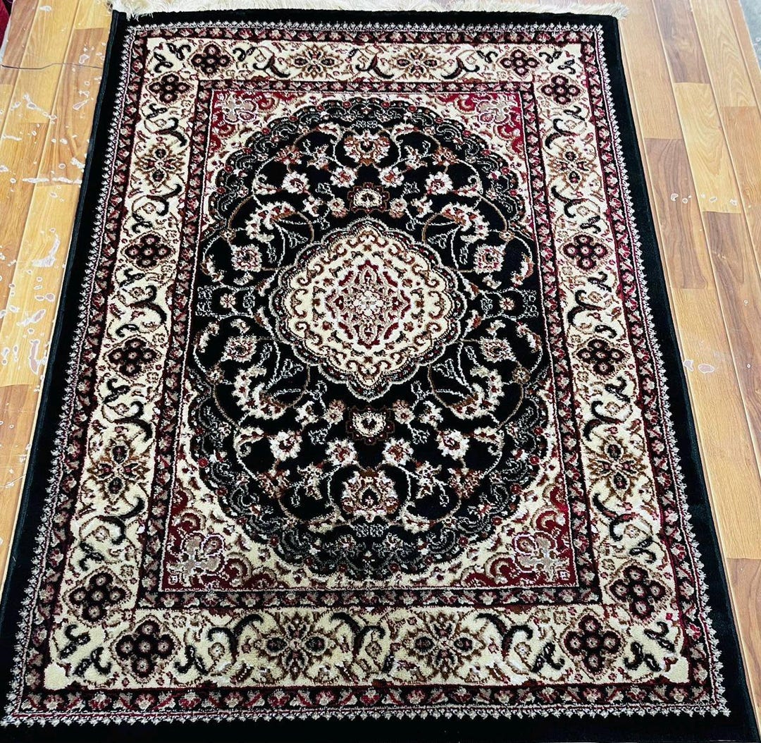 Vintage Style Pakistani Rug: Machine Knotted Living Room Carpet (5.5x3 ...