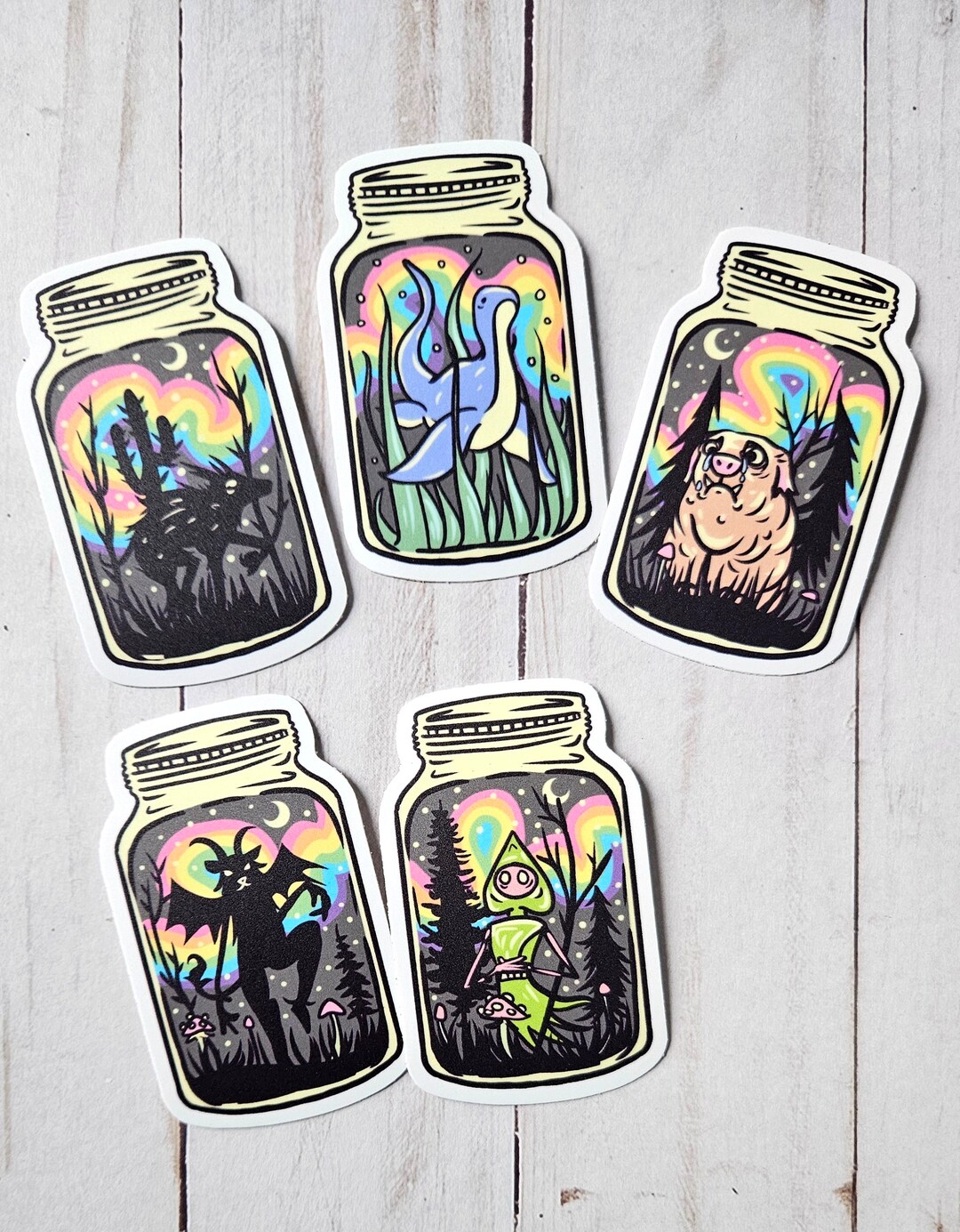 Rainbow Jar Cryptid Buddy II Sticker Pack Flatwoods Monster Squonk ...