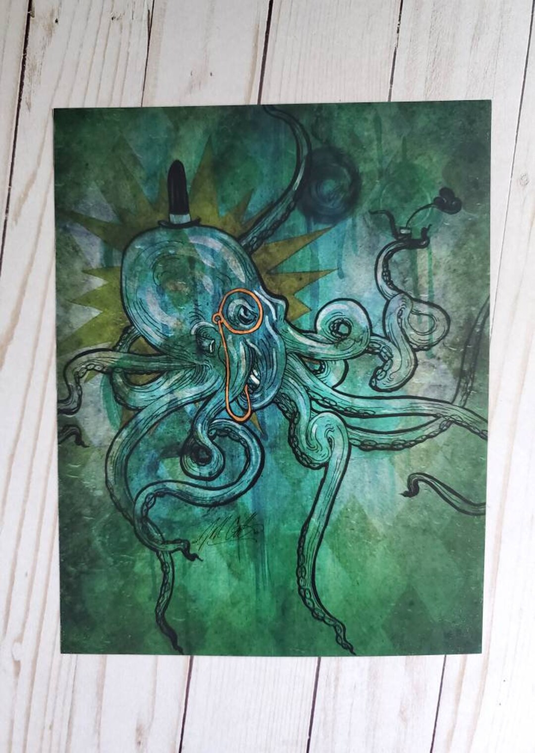 Dapper Octopus 8.5x11 Poster Print Manfish Inc. Hipster Art - Etsy