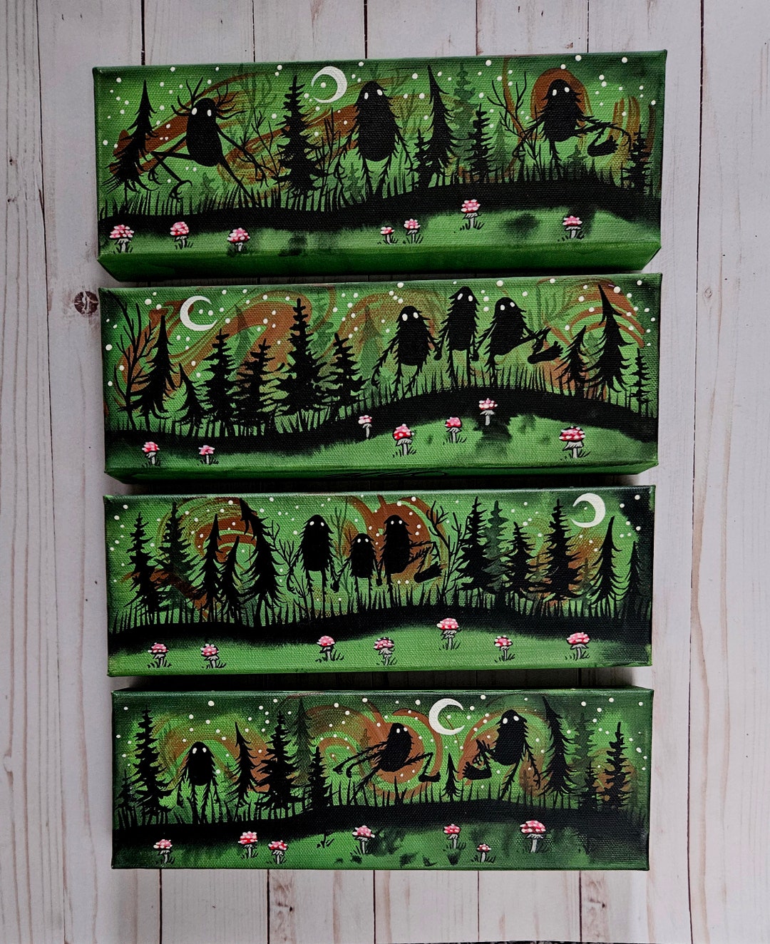 Green Bigfoot Cryptid Buddy Monster Art Forest Sasquatch Nature ...