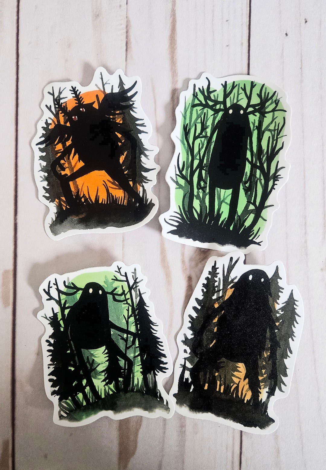 Cryptid Buddies Waterproof Vinyl Sticker Pack Nature Cute Monster Art ...