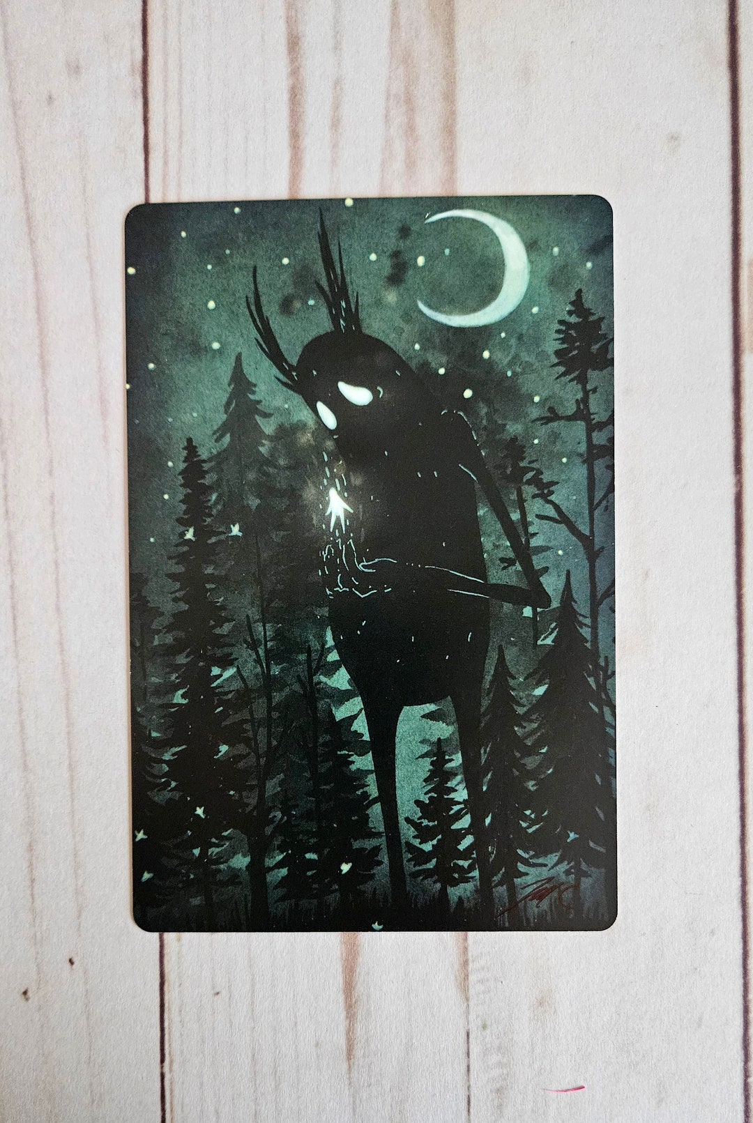 Cryptid Creature Rainbow Ent Art Forest Fantasy Dark Art 4x6 Print ...