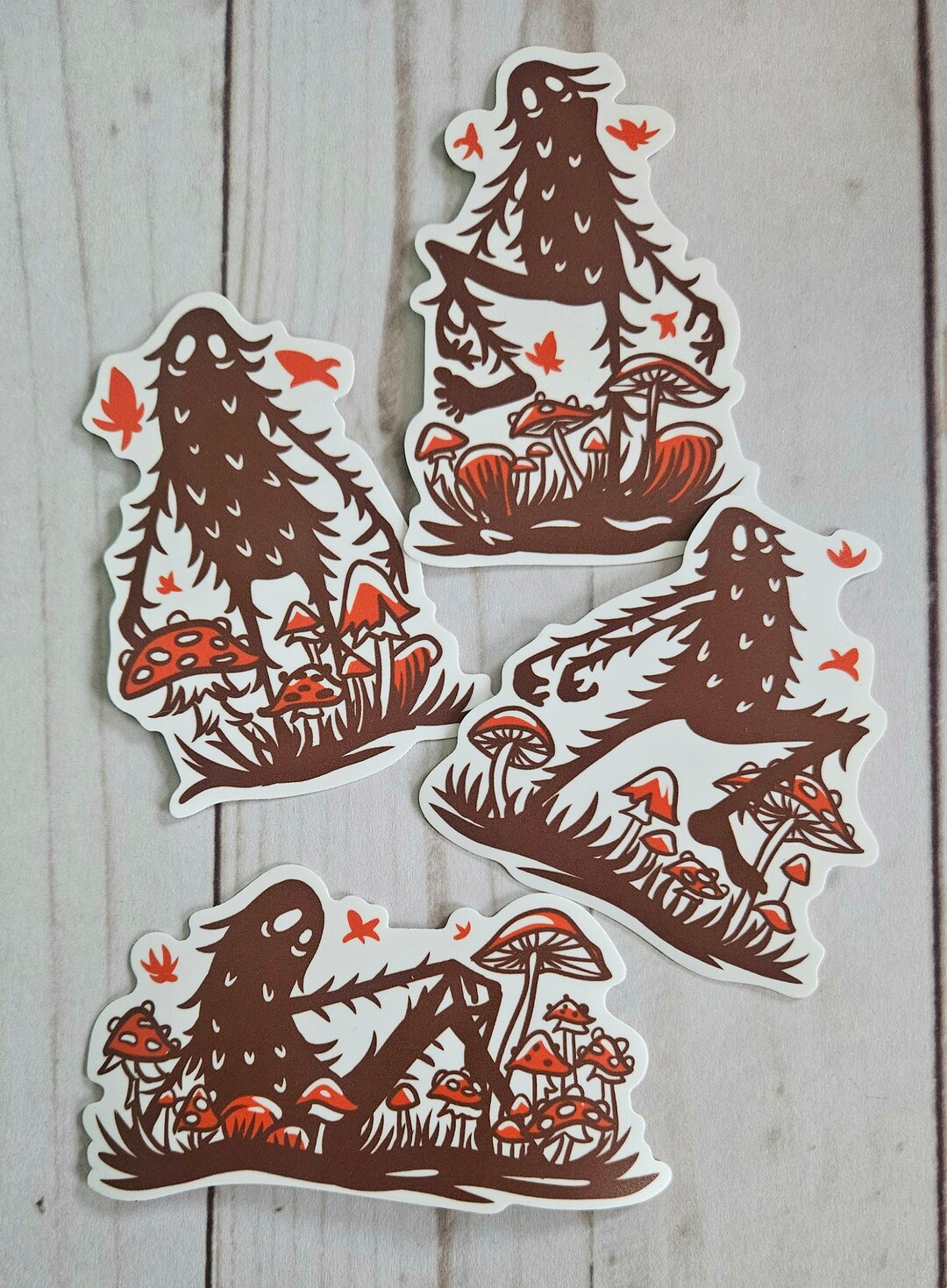 Cryptid Buddy Sticker Pack Fantasy Bigfoot in Mushrooms Sasquatch ...